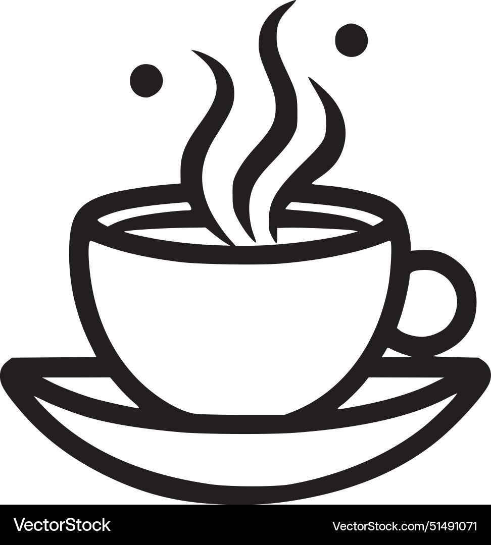 Coffee - minimalist and flat logo Royalty Free Vector Image