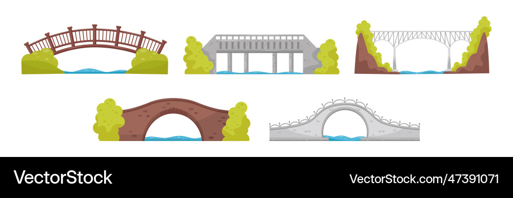 Different bridge as structure for spanning Vector Image