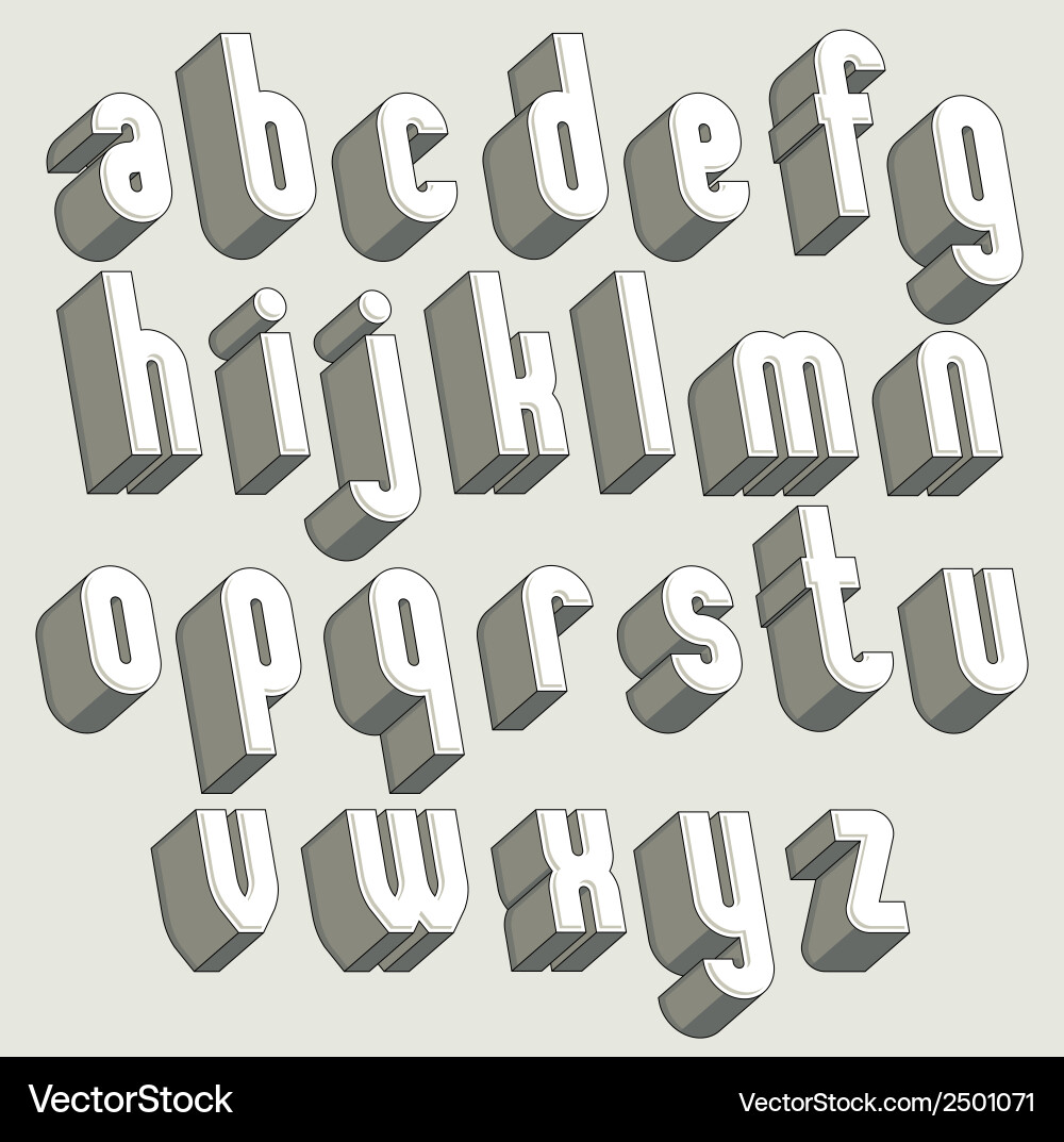 Dimensional 3D Letter Set Royalty Free Vector Image