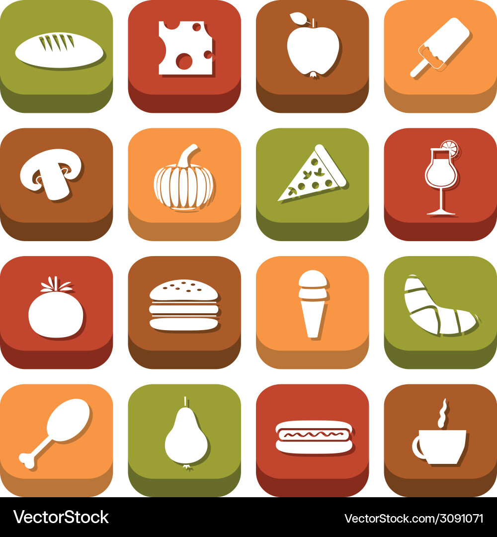 Food icons Royalty Free Vector Image - VectorStock