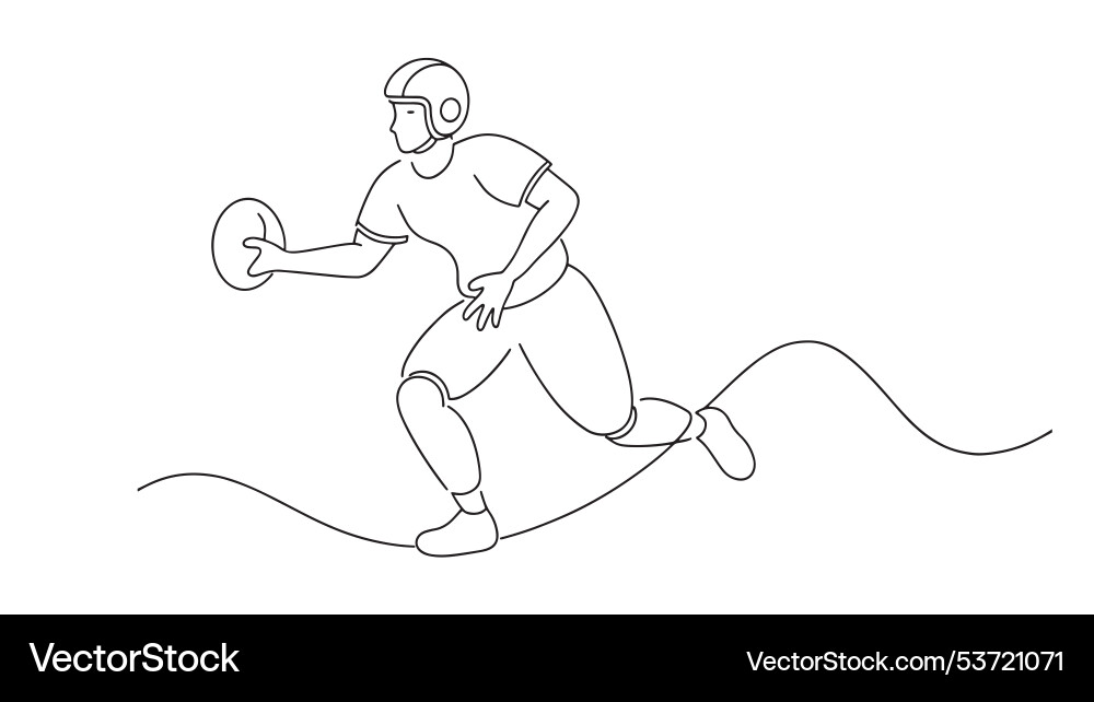Football player continuous line art isolated Vector Image Football player continuous line art isolated Vector Image