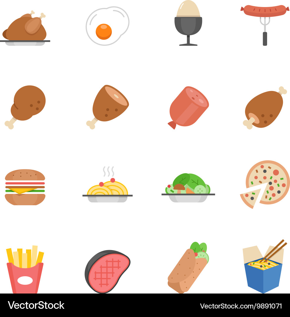 Lines icon set - western food Royalty Free Vector Image