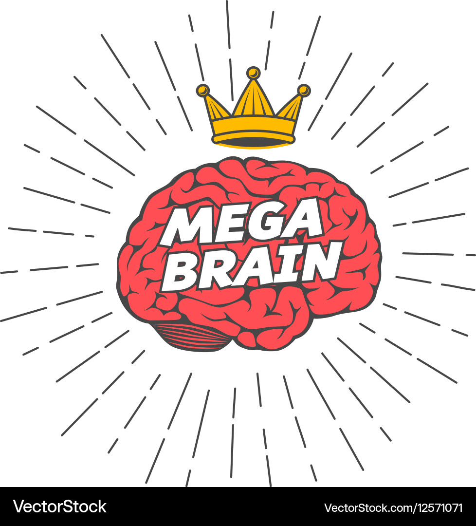 Mega brain king Royalty Free Vector Image - VectorStock