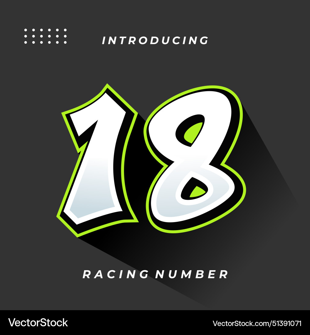 Premium decal racing number template Royalty Free Vector