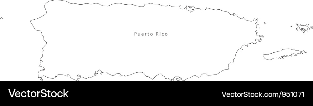 Puerto Rico Outline Map Royalty Free Vector Image