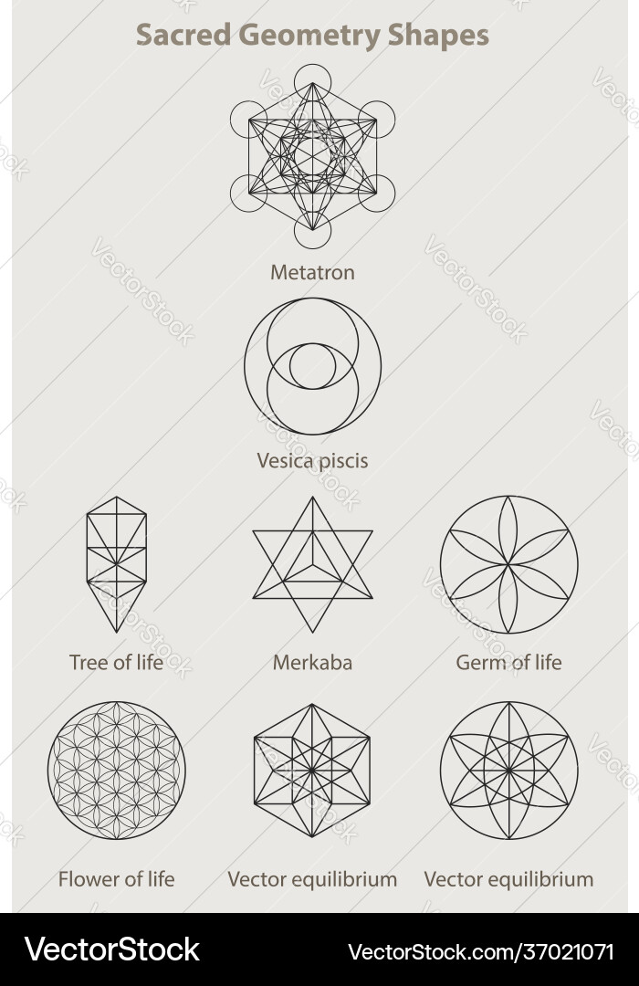 Sacred Geometry & Symbolic Shapes Royalty Free Vector