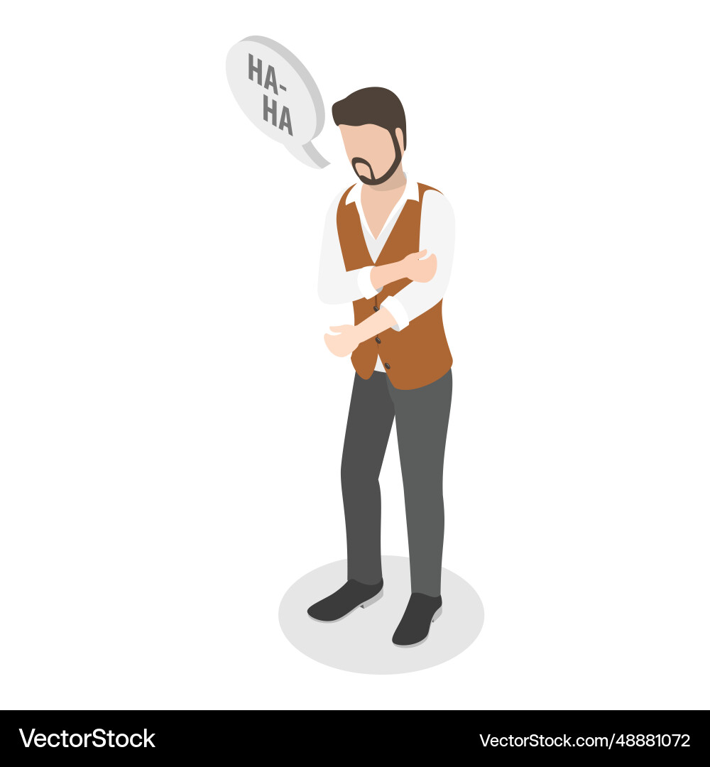 3d isometric flat of joke Royalty Free Vector Image