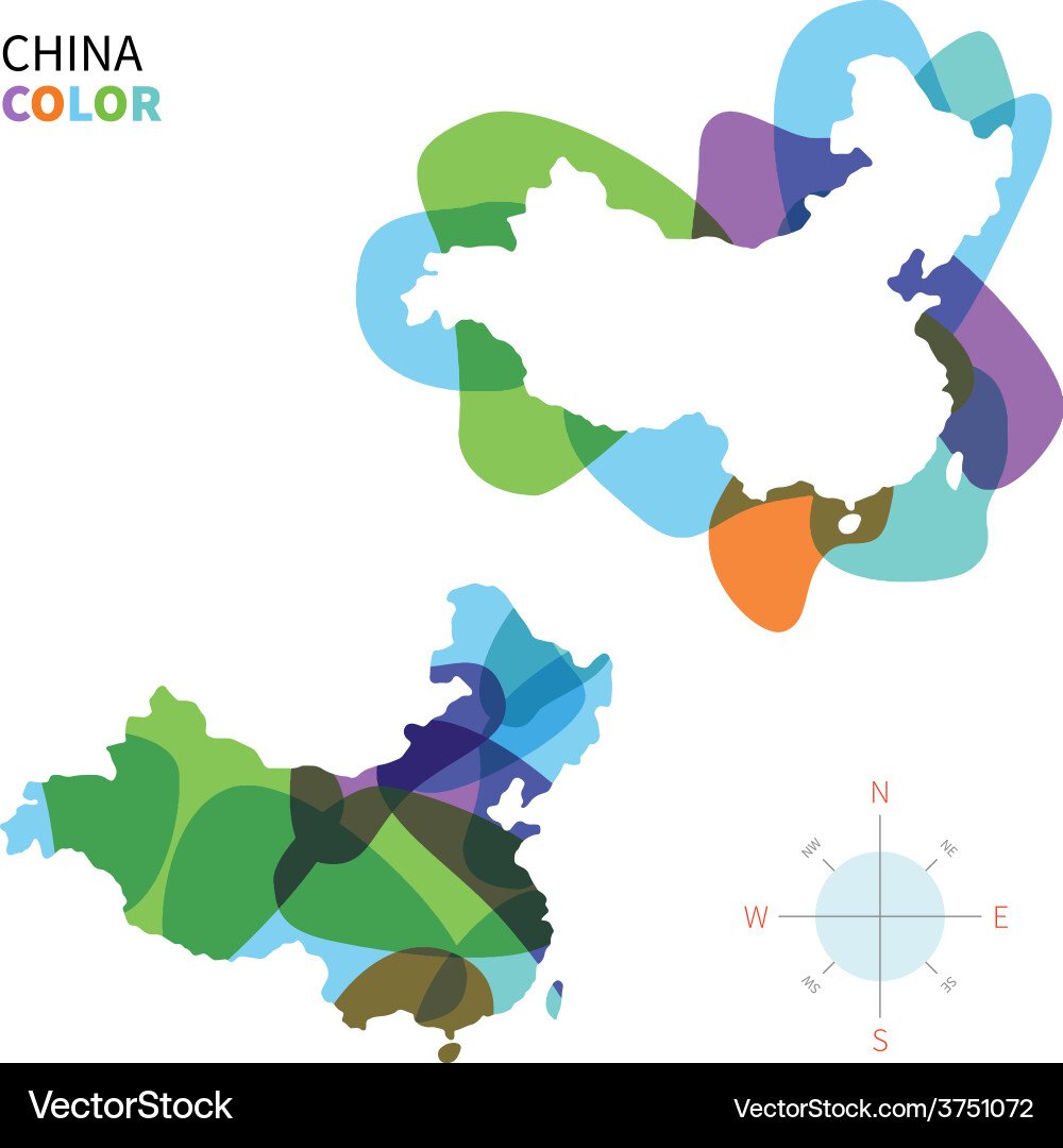 Abstract color map of china Royalty Free Vector Image