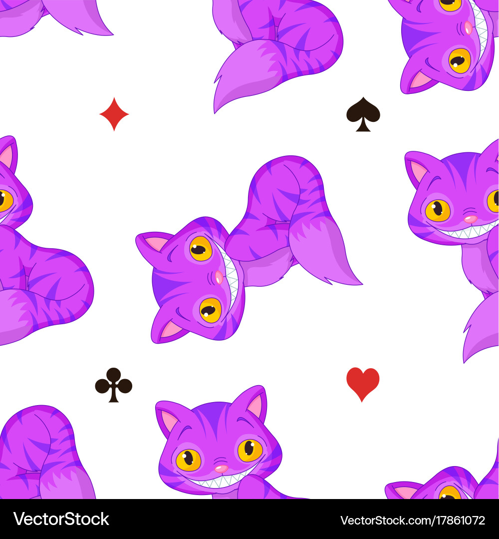 Cheshire cat pattern Royalty Free Vector Image