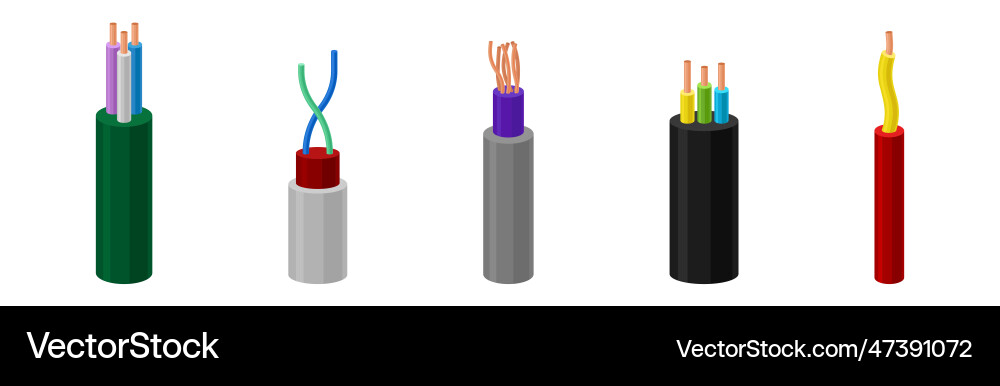 Copper wire as electrical cable for power Vector Image