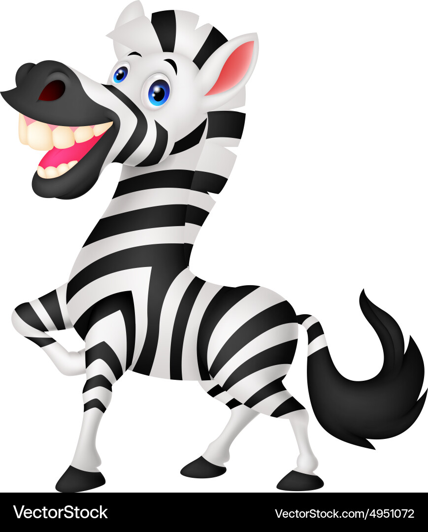 Cute zebra cartoon Royalty Free Vector Image - VectorStock