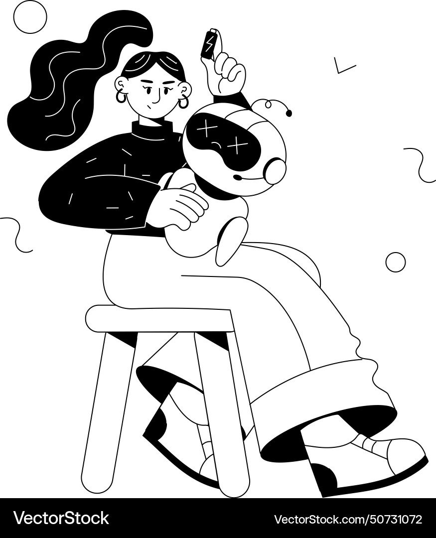 Dead robot Royalty Free Vector Image - VectorStock