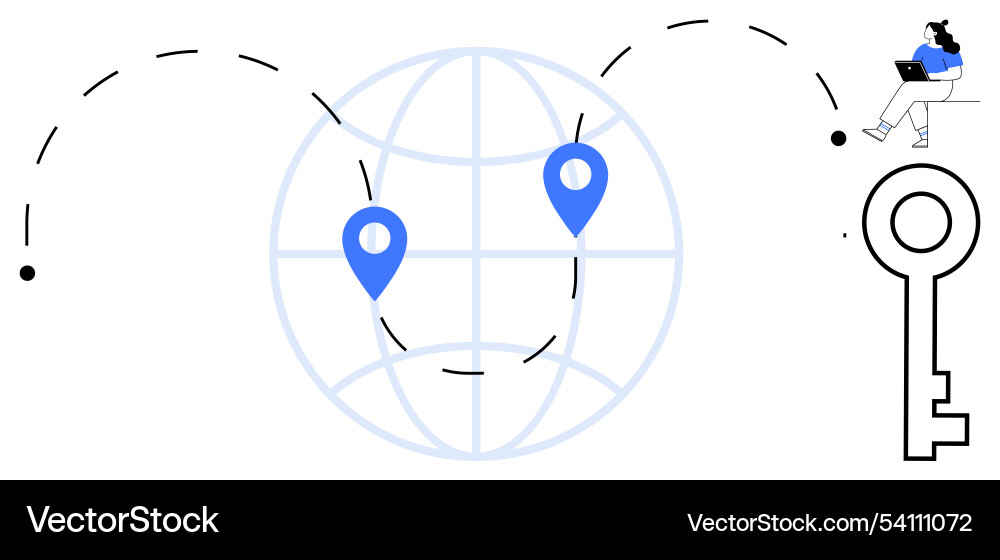 Digital nomad connecting globally remote work Vector Image