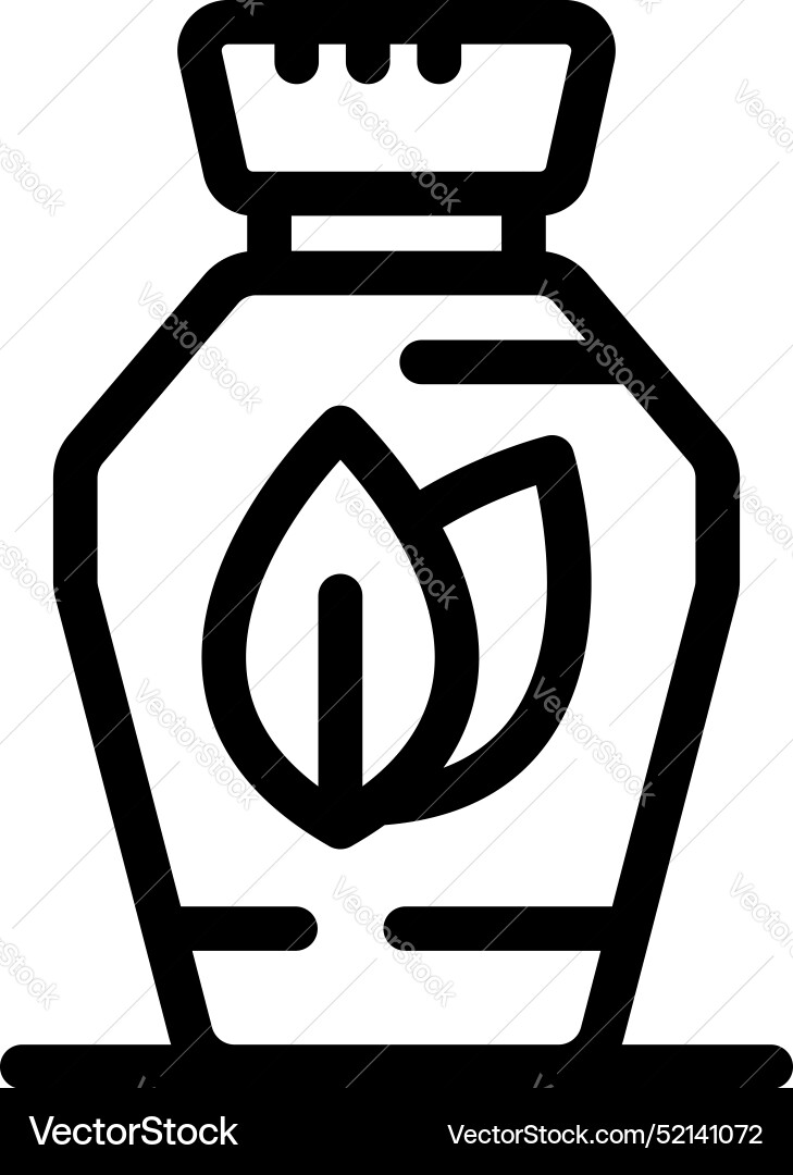 Eco friendly fertilizer in bottle with leaf logo Vector Image