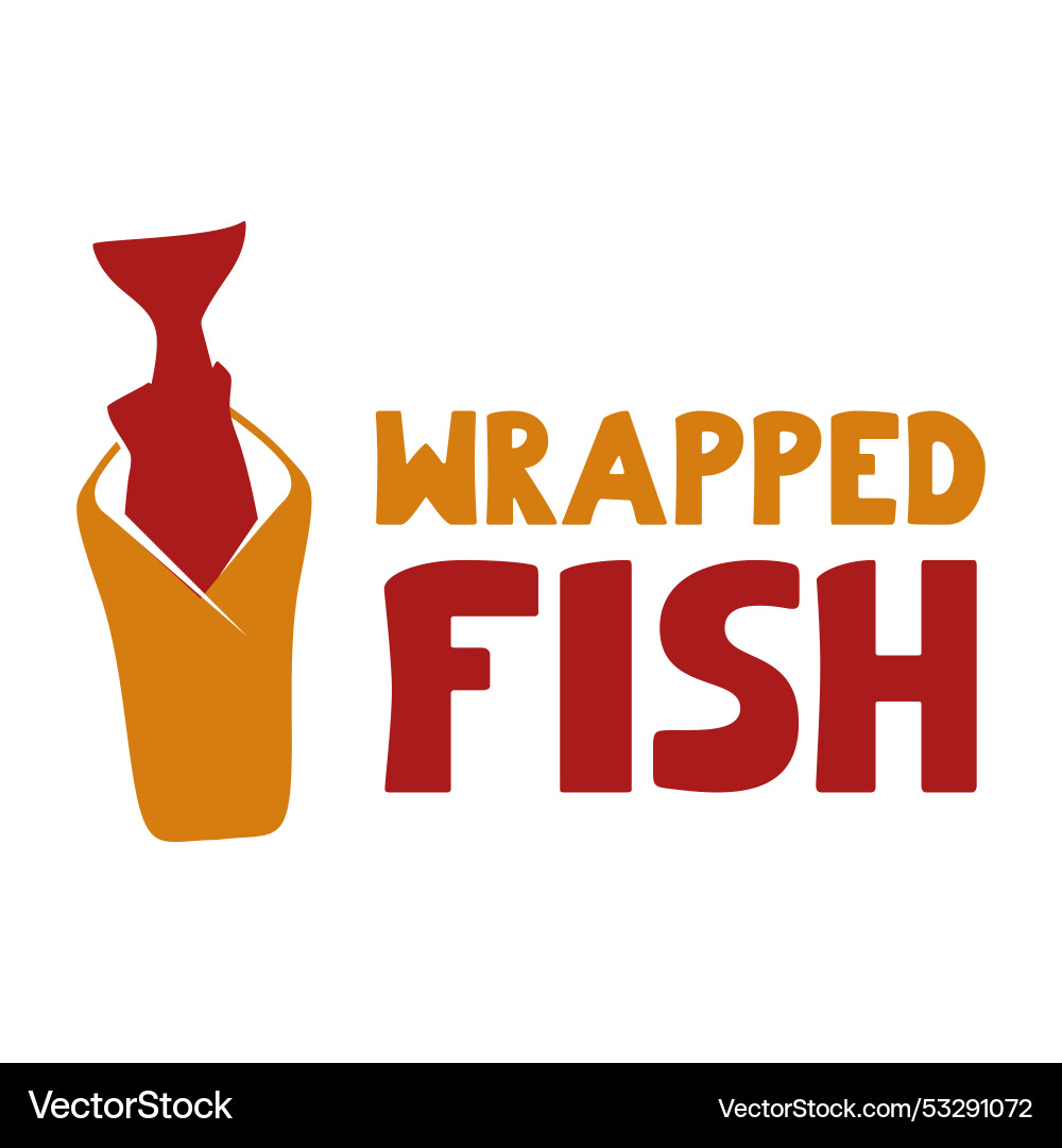 Fish sandwich minimalist logo design Royalty Free Vector