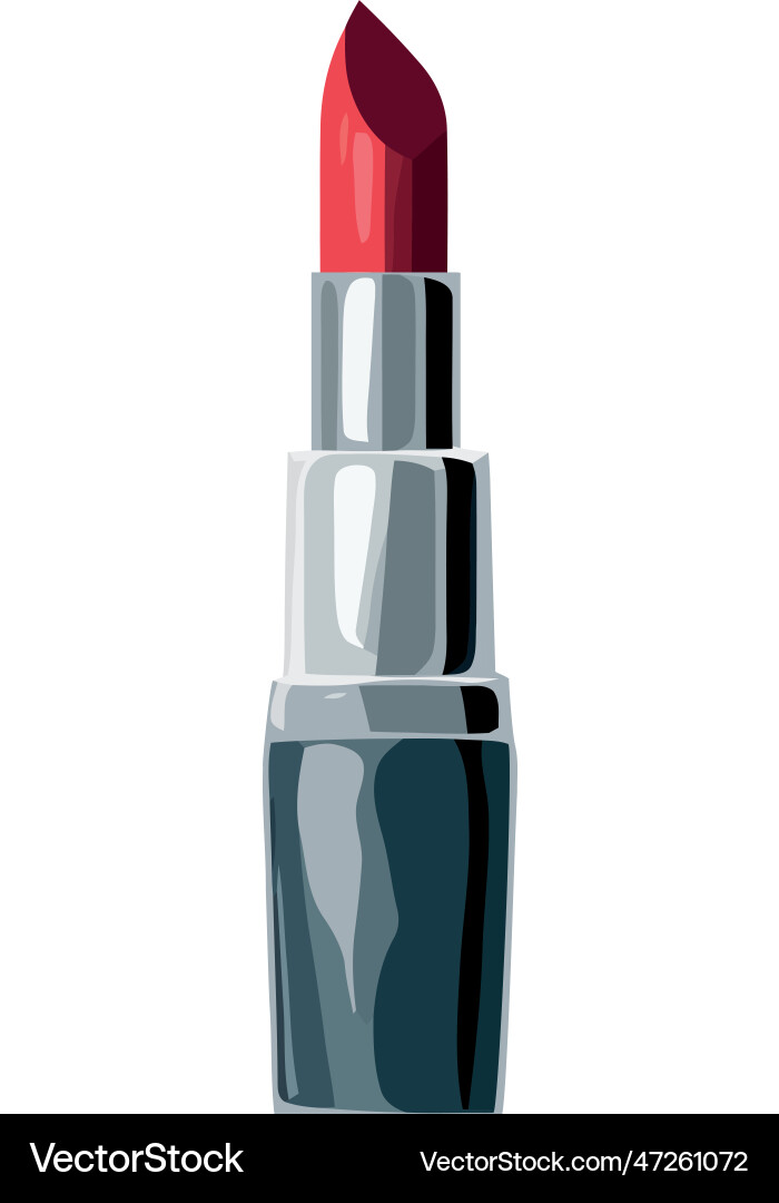 Metallic lipstick tube Royalty Free Vector Image