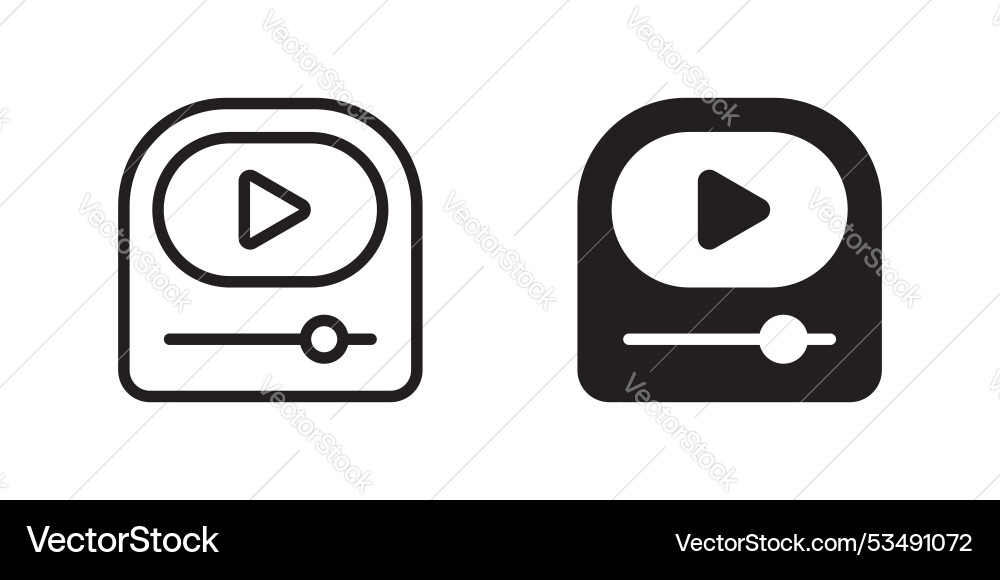 Play button icon in flat style music player Vector Image