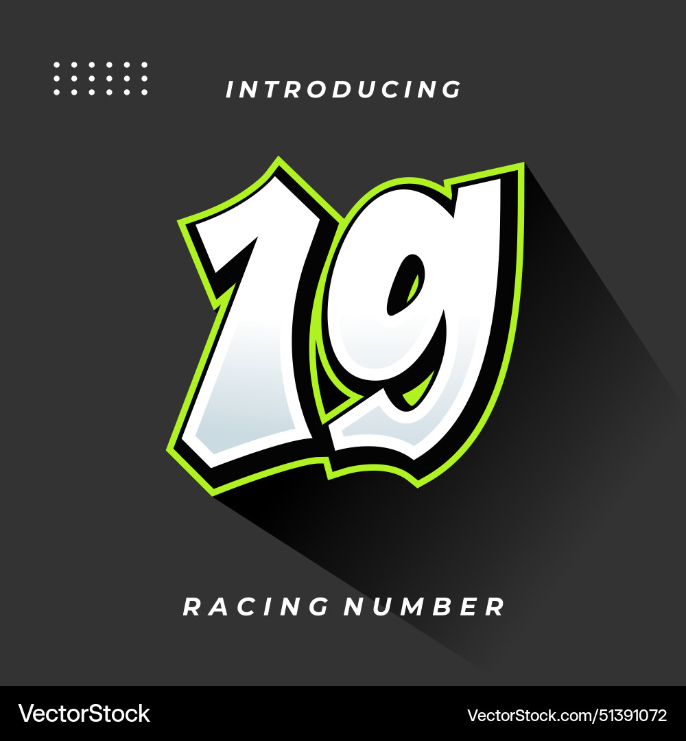 Premium decal racing number template Royalty Free Vector