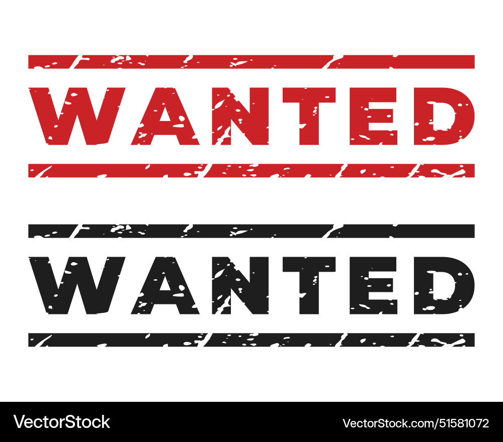 Red and dark grey wanted isolated stamp Royalty Free Vector