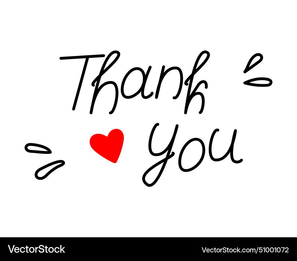 Thank you handwriting lettering design idea Vector Image