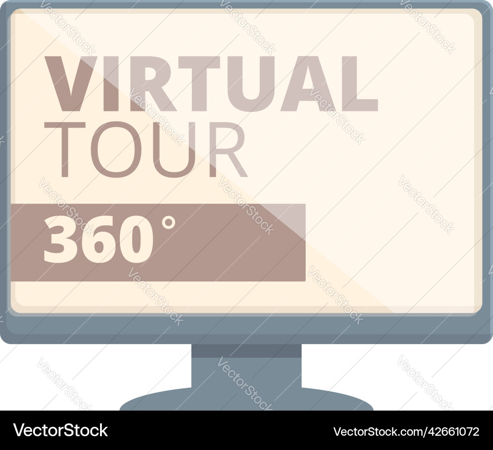 Virtual tour icon cartoon online video Royalty Free Vector