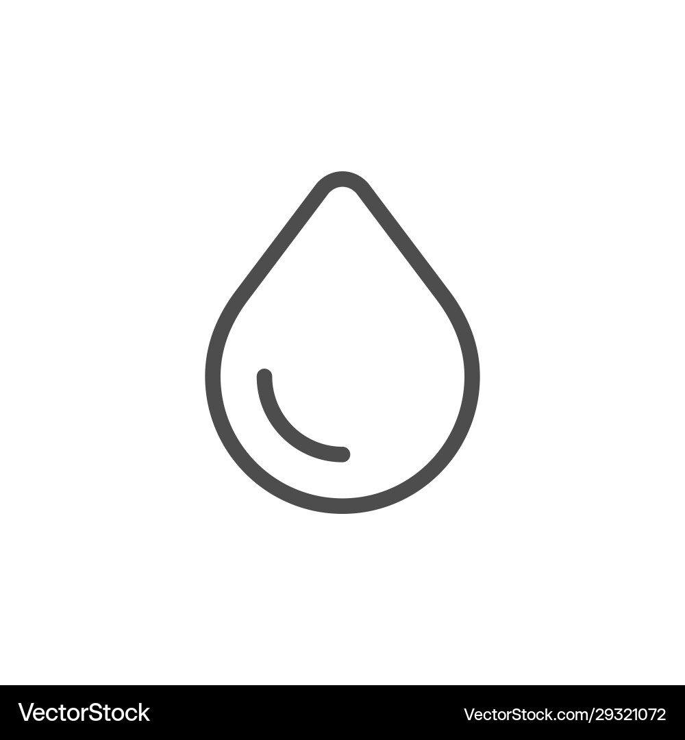 Water drop line outline icon Royalty Free Vector Image