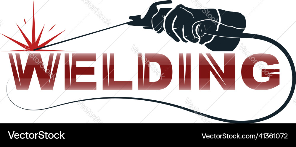 Welding machine in hand symbol for welder Vector Image