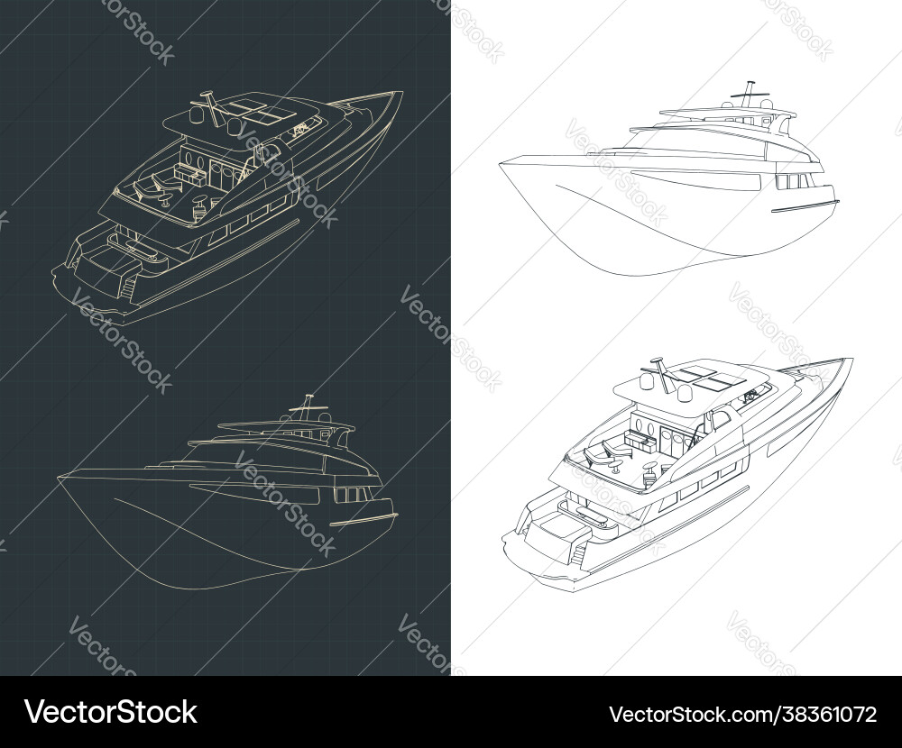 Yacht drawings Royalty Free Vector Image - VectorStock