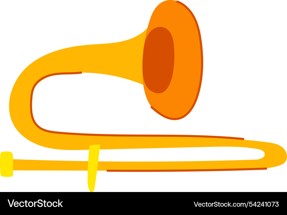 Brass trombone cartoon Royalty Free Vector Image
