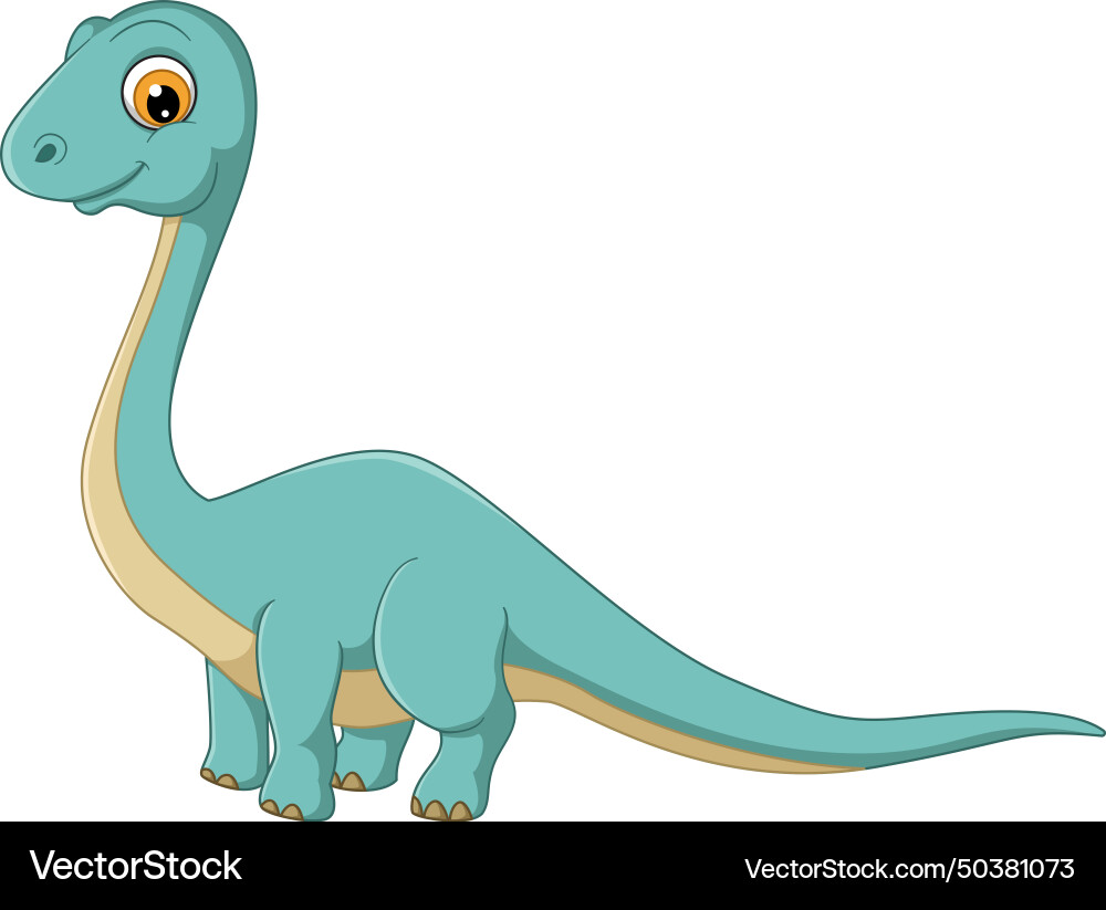 Cartoon diplodocus on white background Royalty Free Vector