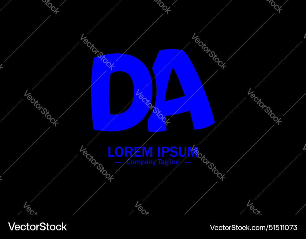 D a letter logo design icon silhouette Royalty Free Vector