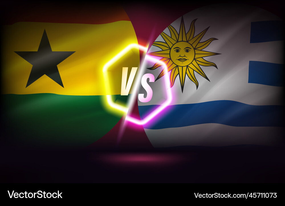 Ghana versus uruguay game score table template 3d Vector Image