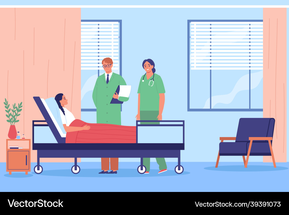 Hospital room visit composition Royalty Free Vector Image