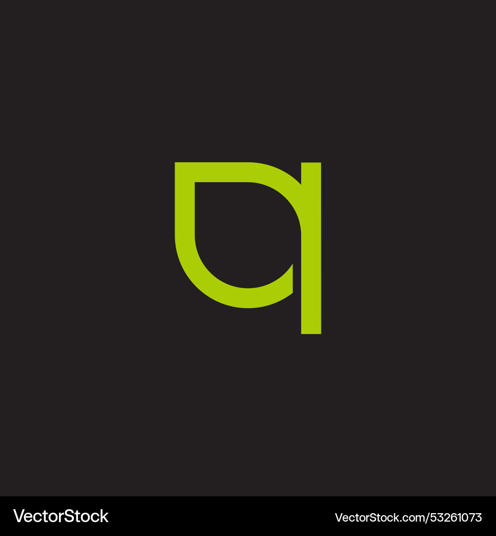 Letter q simple geometric leaf shape logo Vector Image