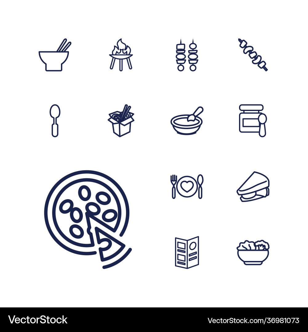 Mittagessen Icons Lizenzfreies Vektorbild - VectorStock
