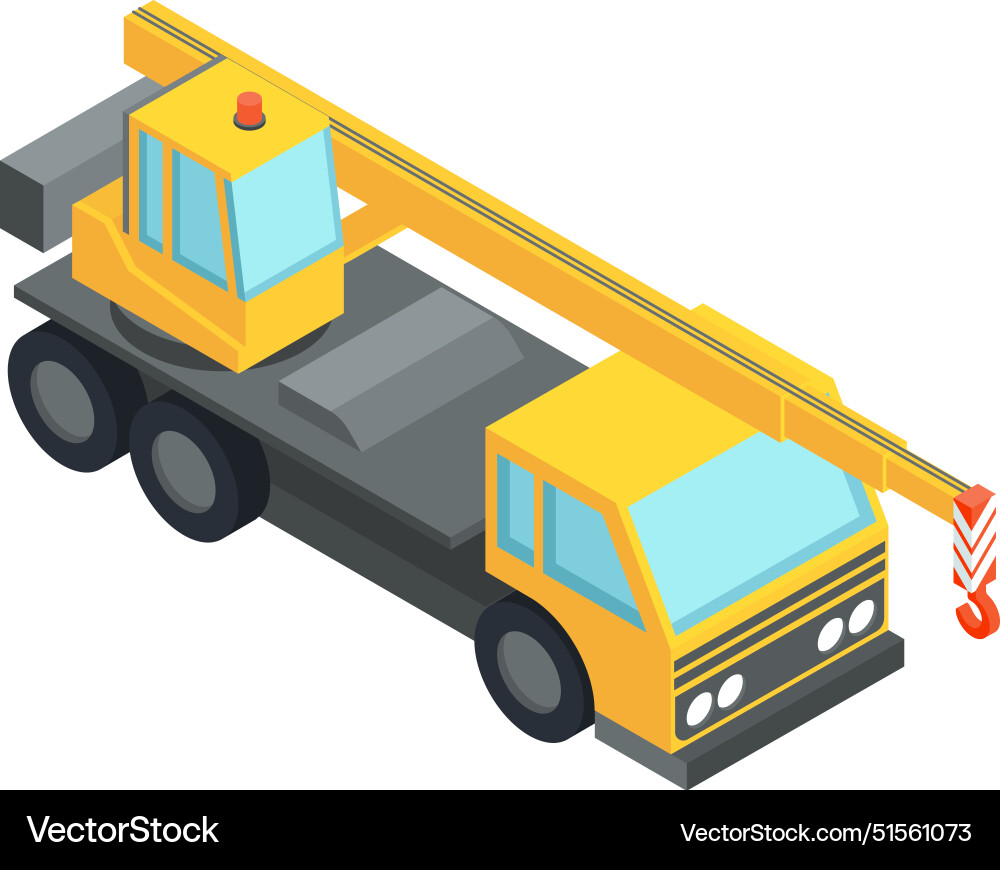Mobile crane transport construction lifting Vector Image