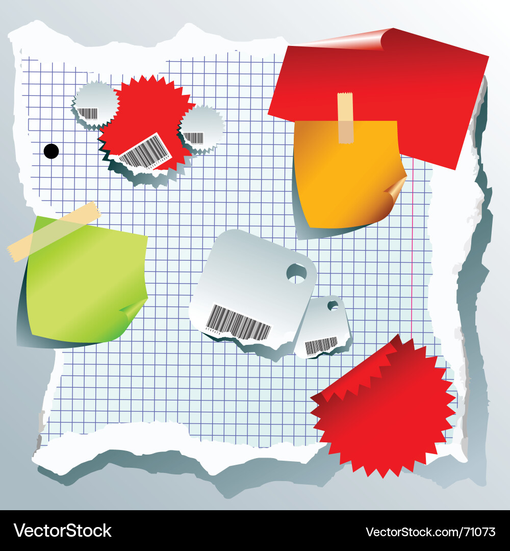 Note paper elements Royalty Free Vector Image - VectorStock