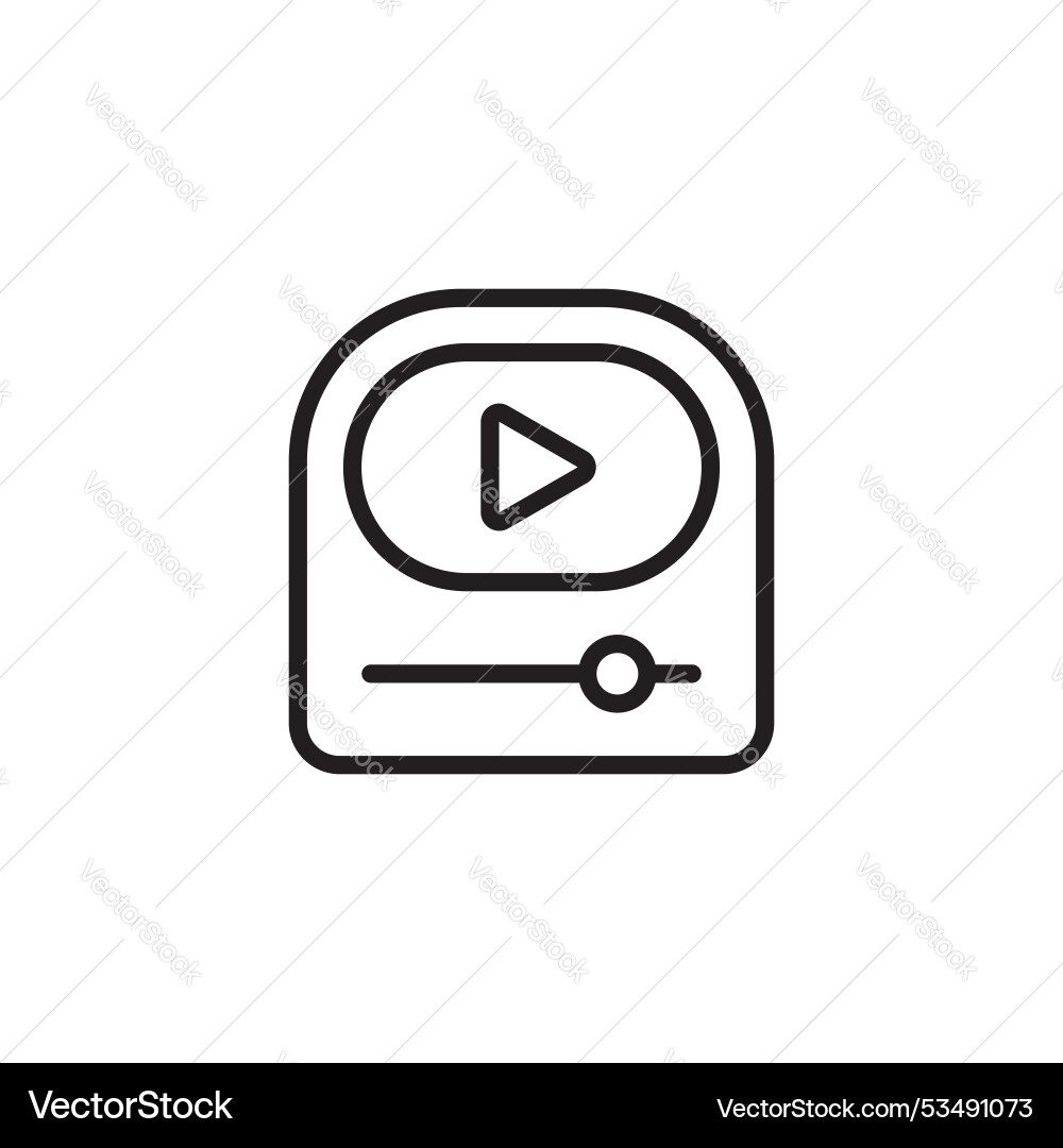 Play button icon in flat style music player Vector Image