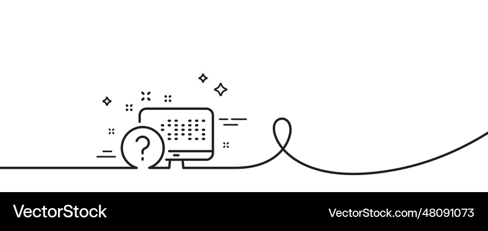 Question mark line icon online quiz test sign Vector Image