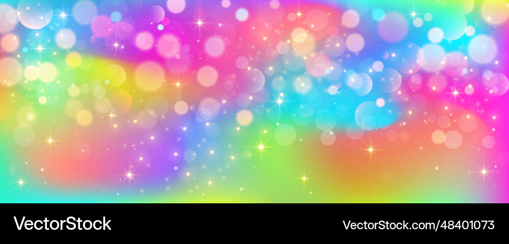 Rainbow Pastel Unicorn Glitter Background Vector Image