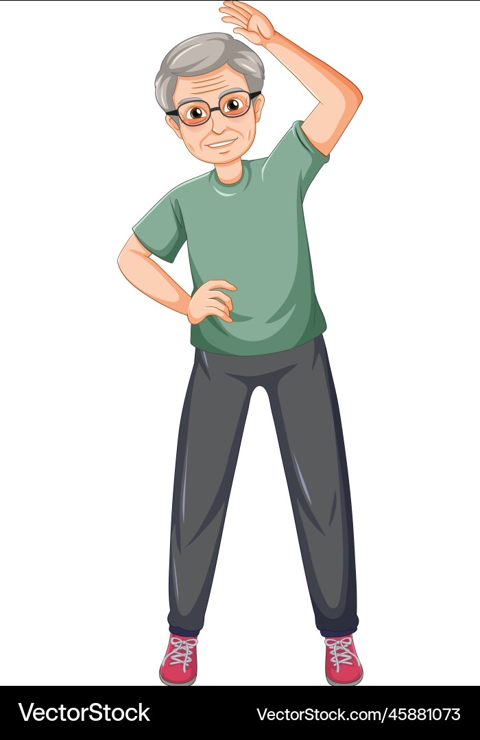 Senior man doing exercise Royalty Free Vector Image