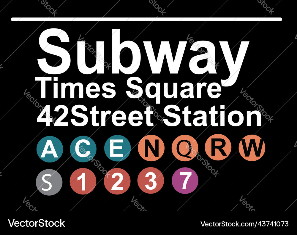 Times Square Subway Station Royalty Free Vector Image