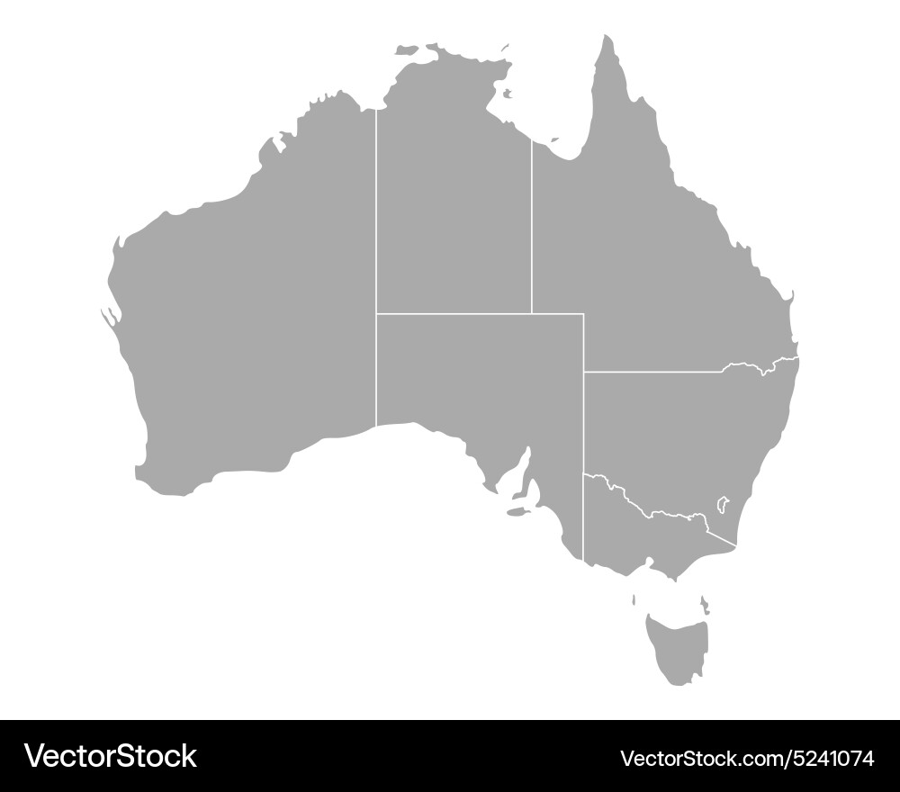Australia Map Outline Royalty Free Vector Image