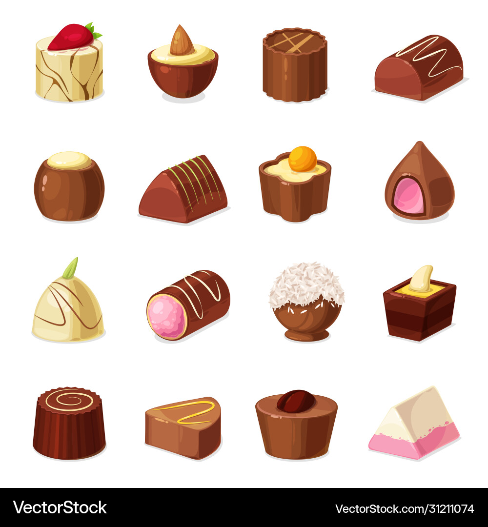 Chocolate Truffles and Candies Royalty Free Vector Image