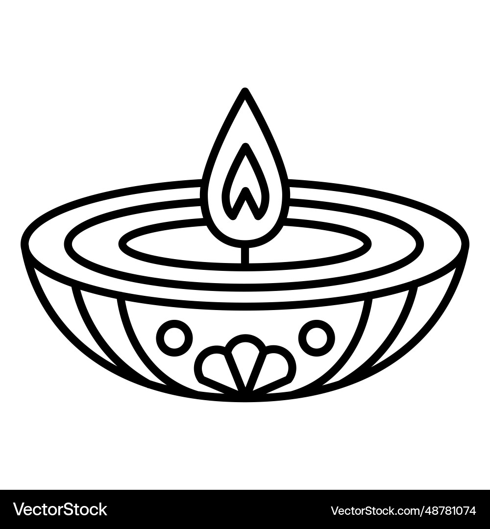 Deepa diwali lamp flame Royalty Free Vector Image