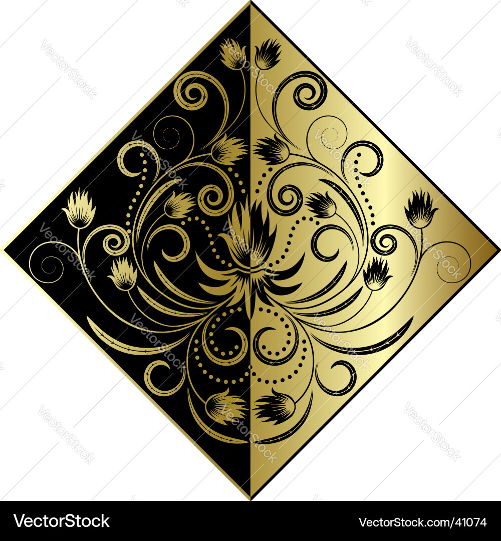 Golden flower Royalty Free Vector Image - VectorStock