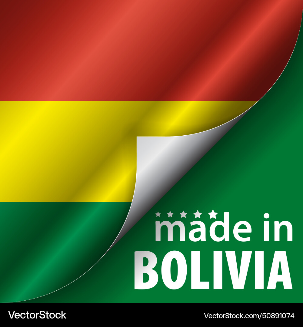Made in bolivia graphic and label Royalty Free Vector Image