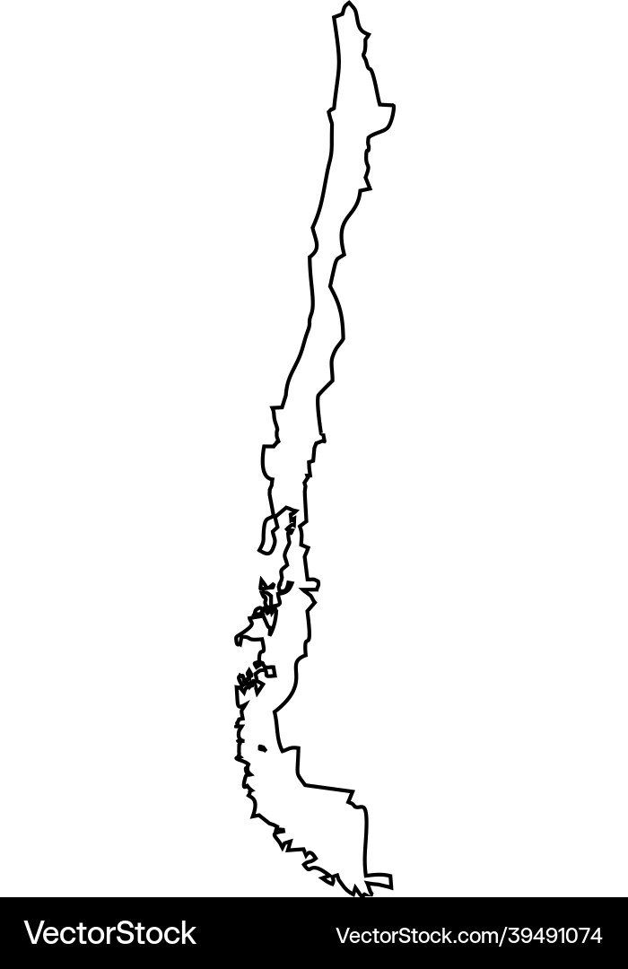 Outline of the map chile Royalty Free Vector Image