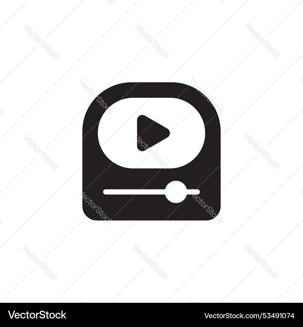 Play button icon in flat style music player Vector Image