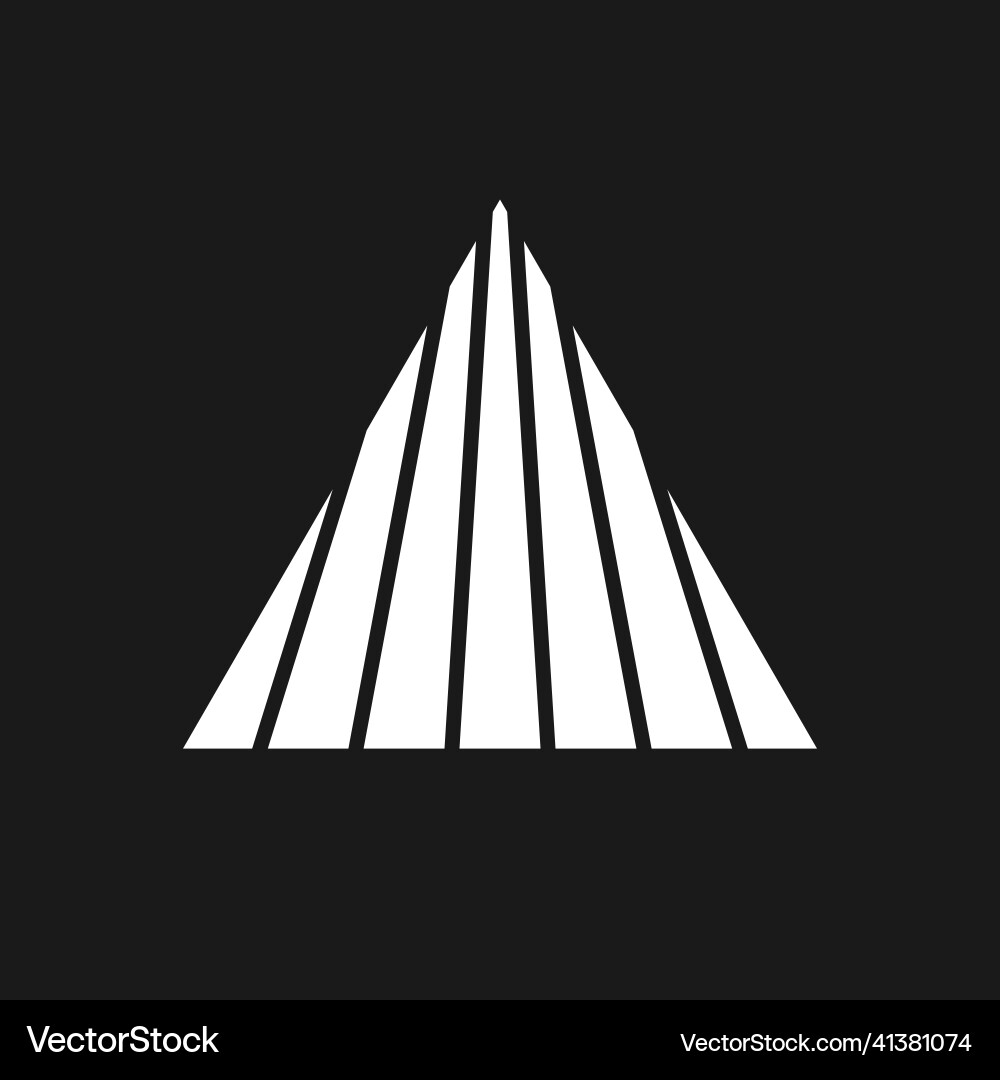 Retrowave triangle with vertical stripes 1980s Vector Image